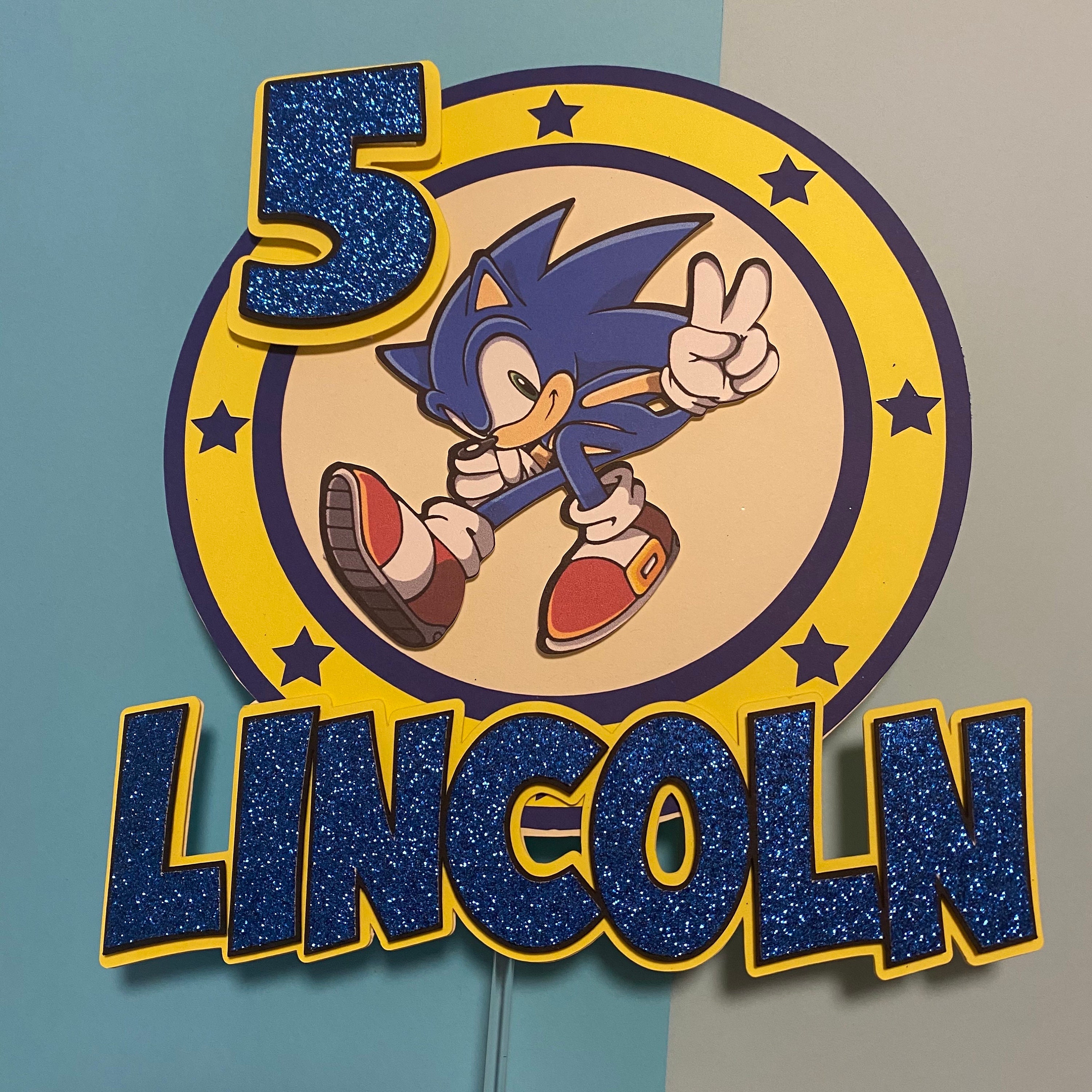 Personalized Cake Topper Sonic Inspired Cake Topper Sonic Birthday ...