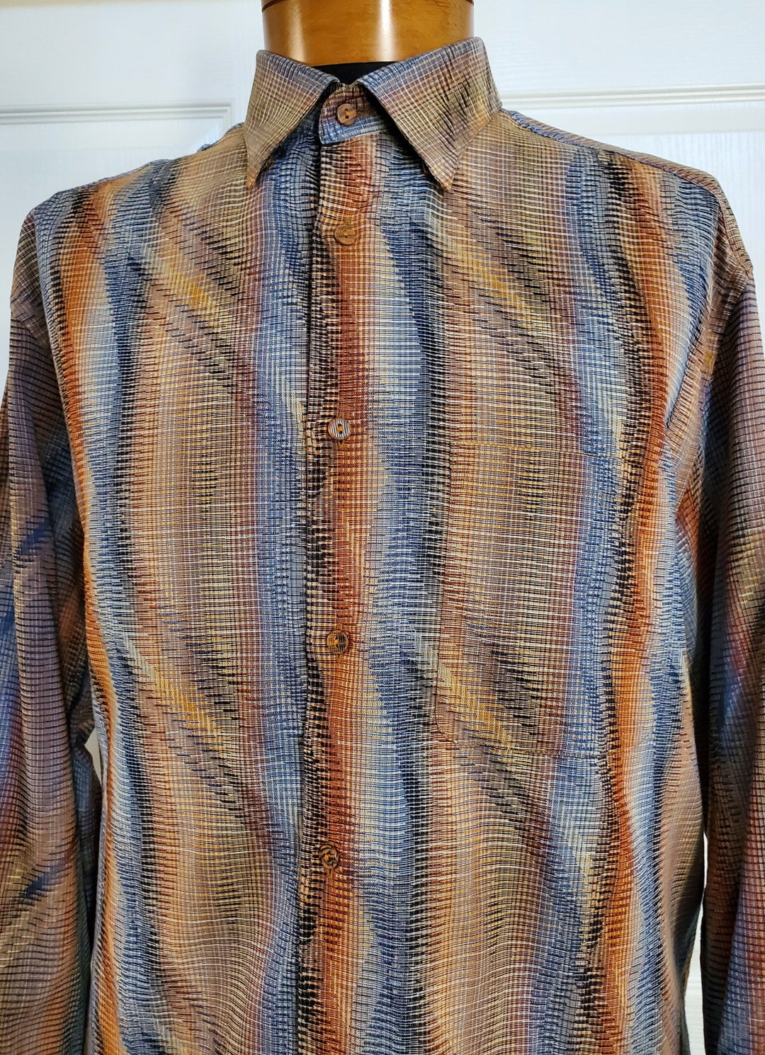 Spectacular Bold Colorful JHANE BARNES Hypnotic Masterpiece Cotton Shirt-mint-xl - Etsy