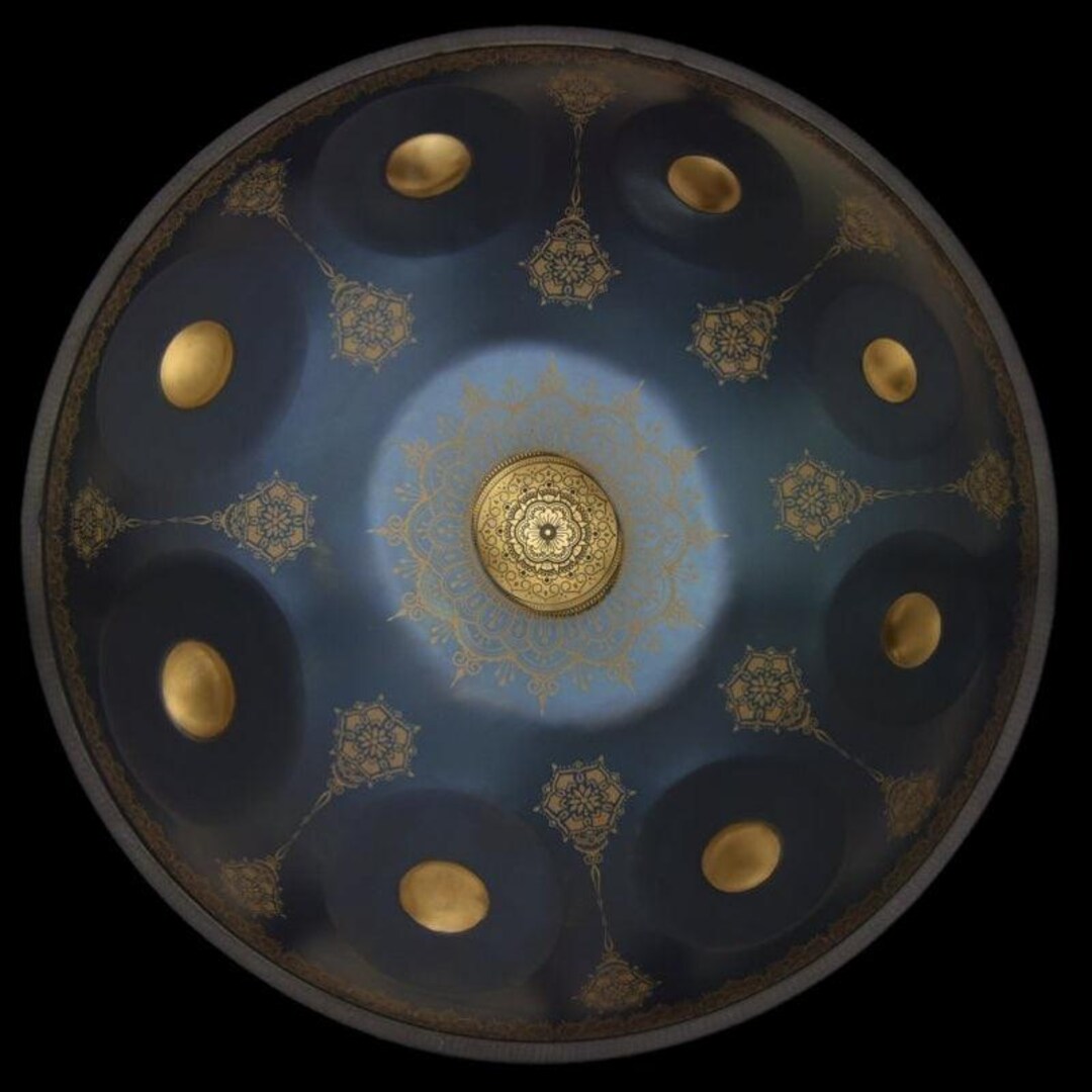 BLUE Gold Dimple Mandala 9-12 Note Handpan in All Scales Generation 4 ...
