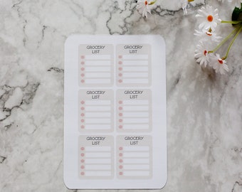 Grocery List Planner Sticker PRINTABLE | Full Box, Sidebar Grocery Bag ...