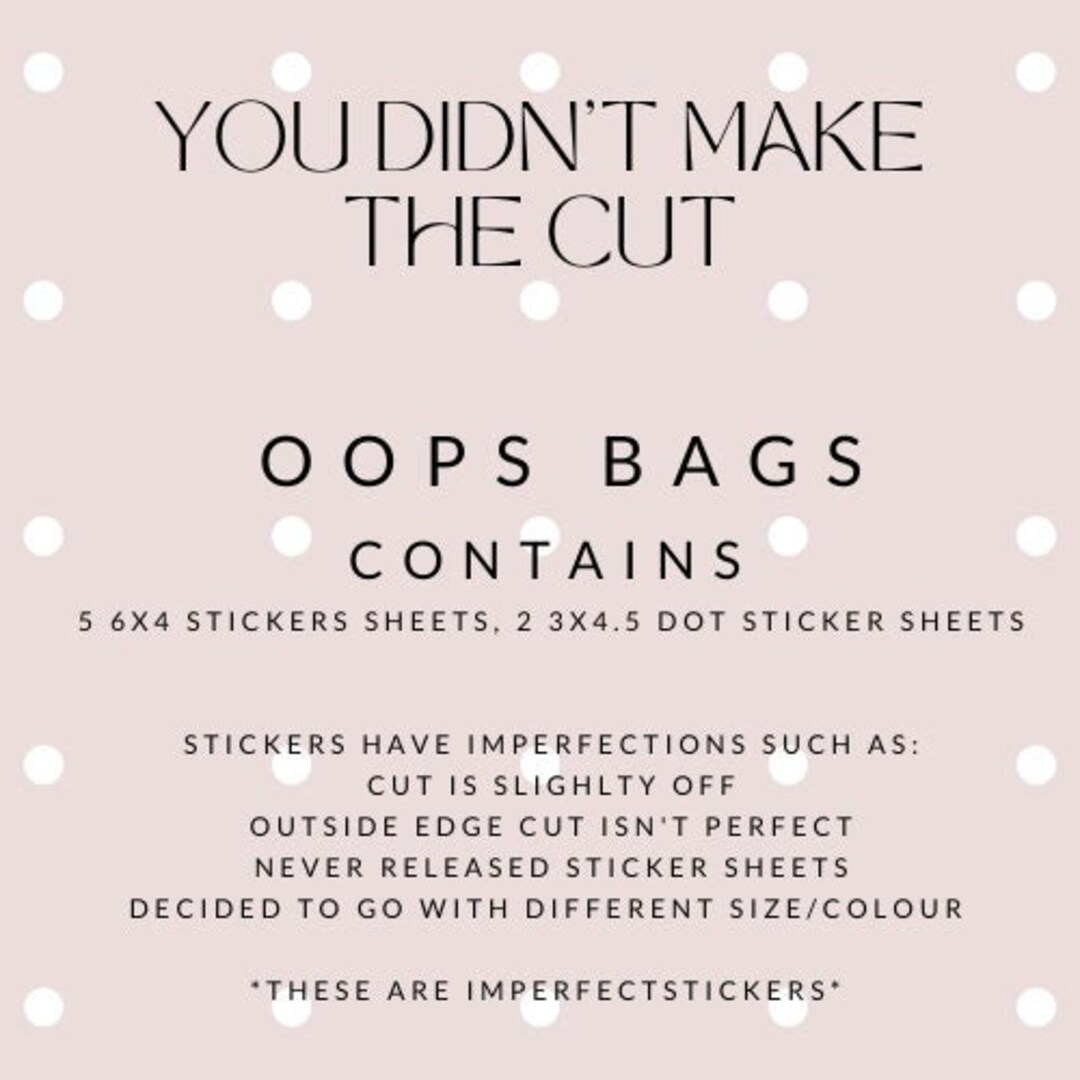 Oops Stickers Bags - Etsy