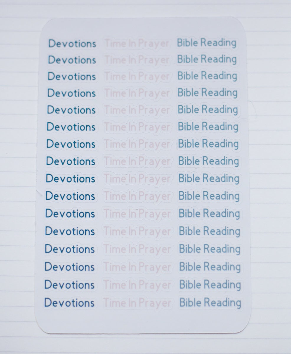 Devotions/time in Prayer/ Bible Reading Reminder Stickers - Etsy
