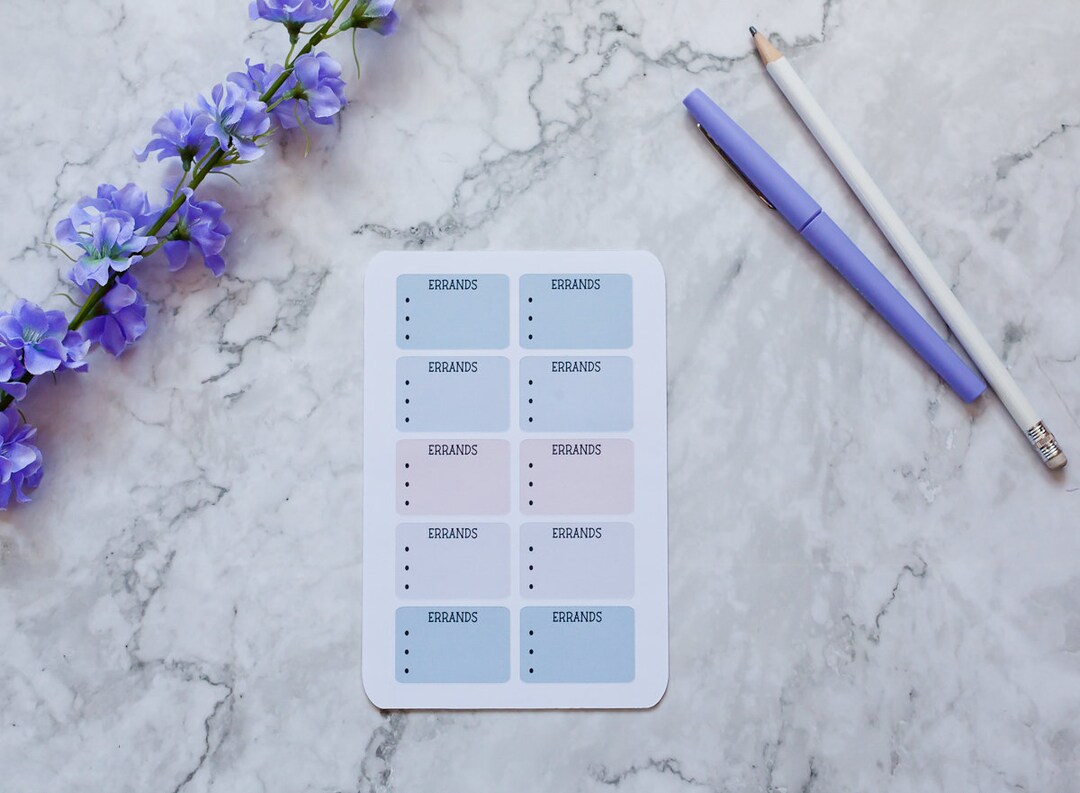 Errands Box Planner Stickers-black Font - Etsy