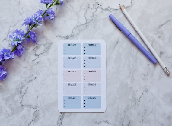 Errands Box Planner Stickers-black Font | Etsy