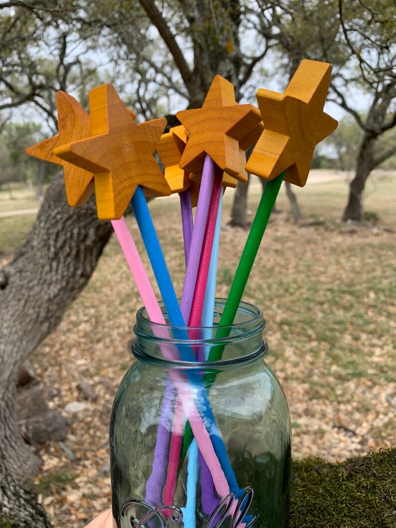 Wooden Star Wands Princess/prince Wand Pretend Play - Etsy