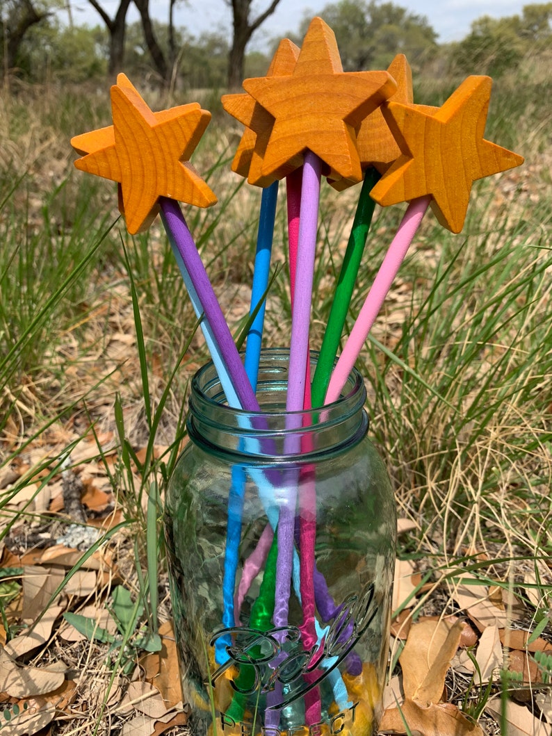 Wooden Star Wands Princess/prince Wand Pretend Play - Etsy