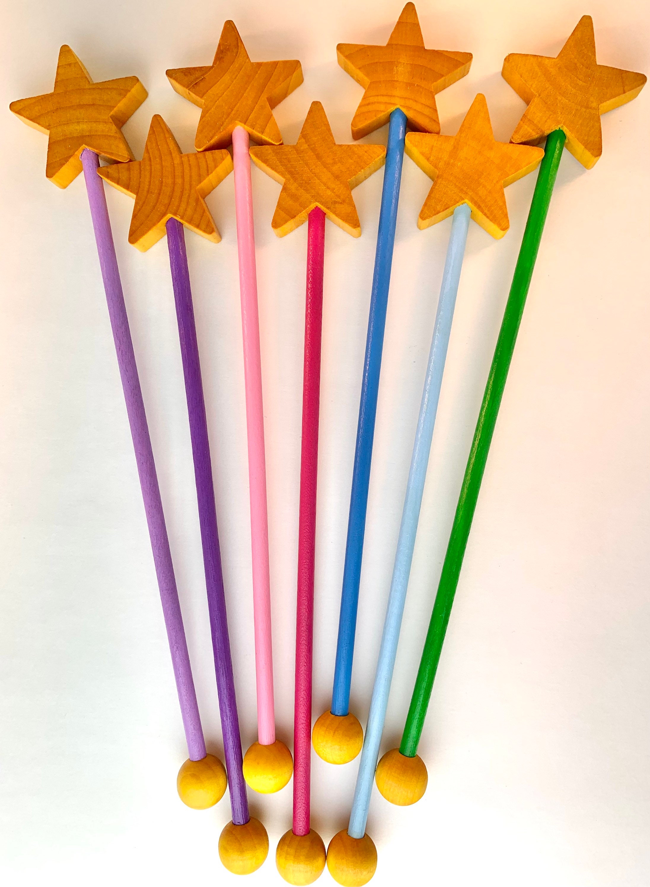 Wooden Star Wands Princess/prince Wand Pretend Play - Etsy