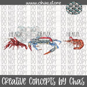 Heaux Heaux Heaux PNG Cajun Louisiana Christmas Crawfish Crab Shrimp ...