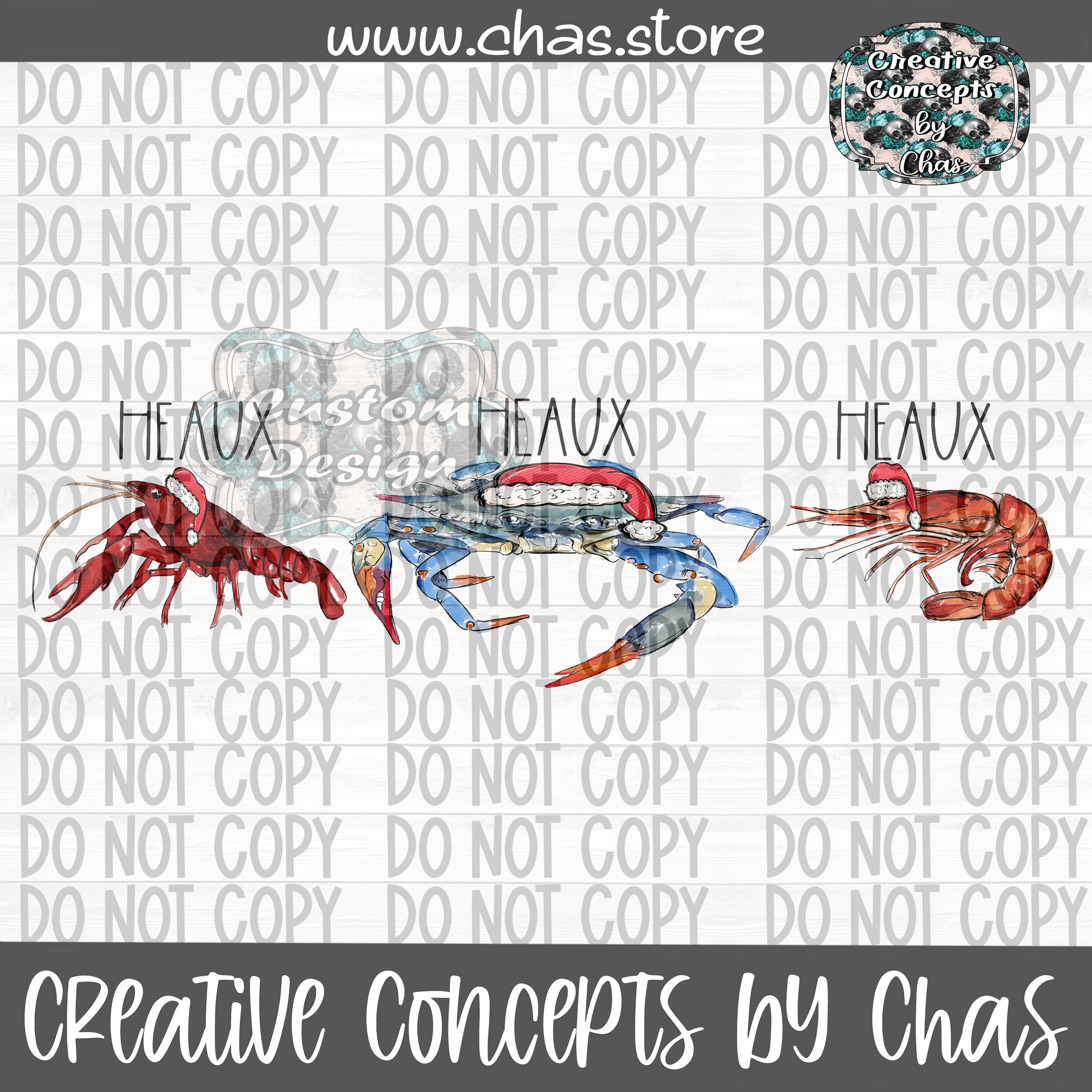 Heaux Heaux Heaux PNG Cajun Louisiana Christmas Crawfish Crab Shrimp ...