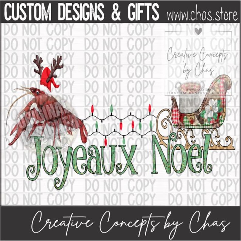 Cajun Crawfish Christmas PNG, Joyeaux Noel, Louisiana Gumbo (digital ...