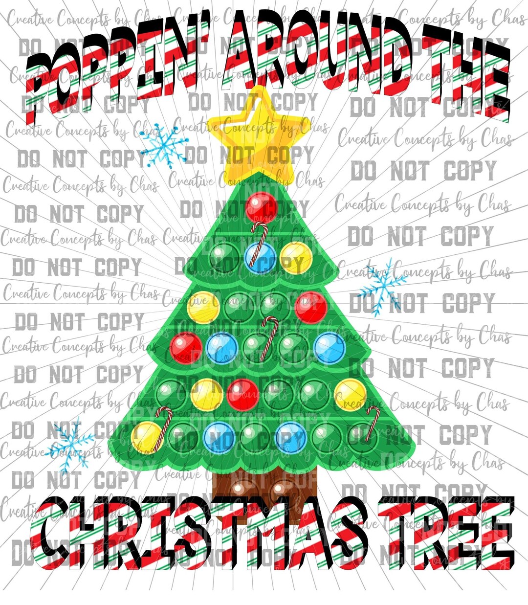Poppin' Around the Christmas Tree PNG Fidget Sublimation Pop It - Etsy