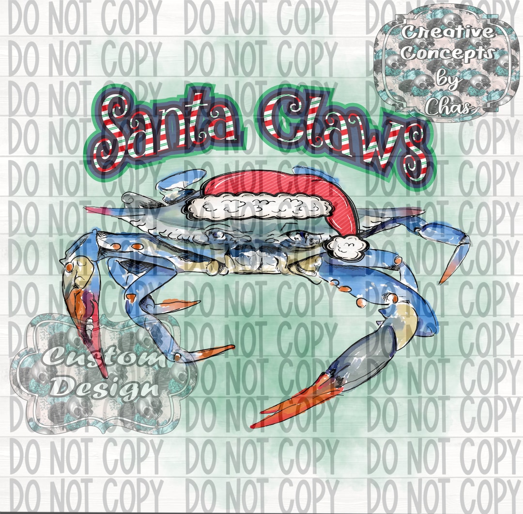 Santa Claws Crab With Watercolor Splash Background Cajun Christmas PNG ...