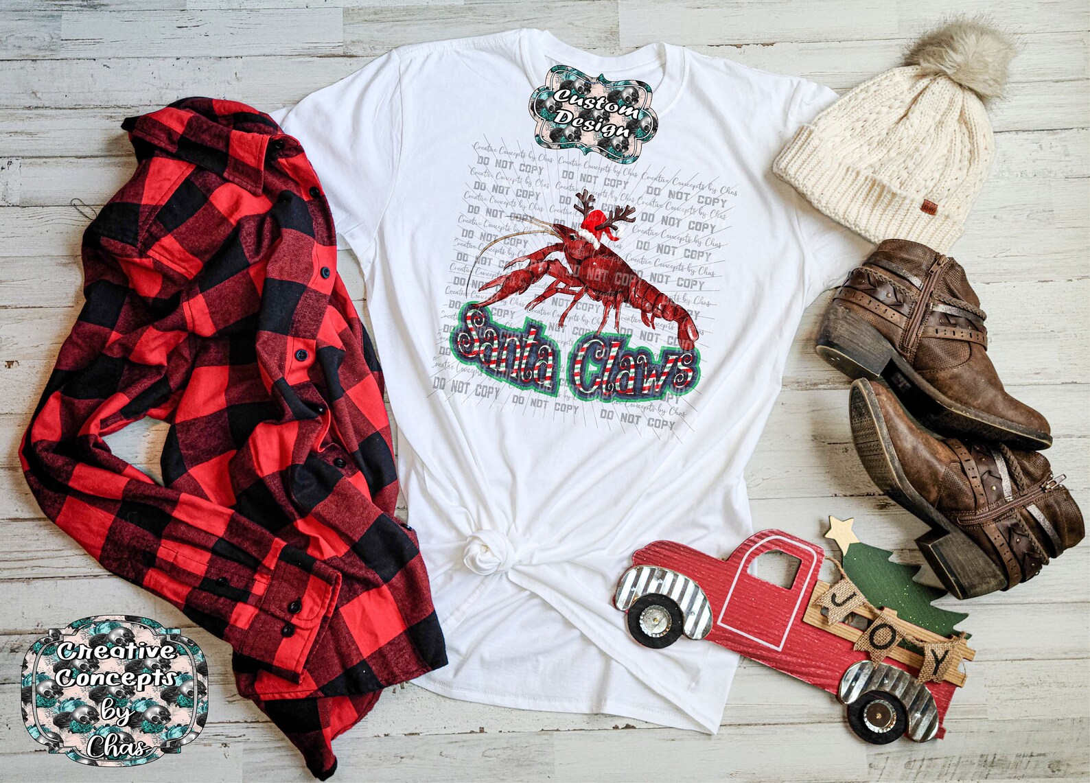 Santa Claws PNG Crawfish Holiday Digital Design File Cajun Christmas ...