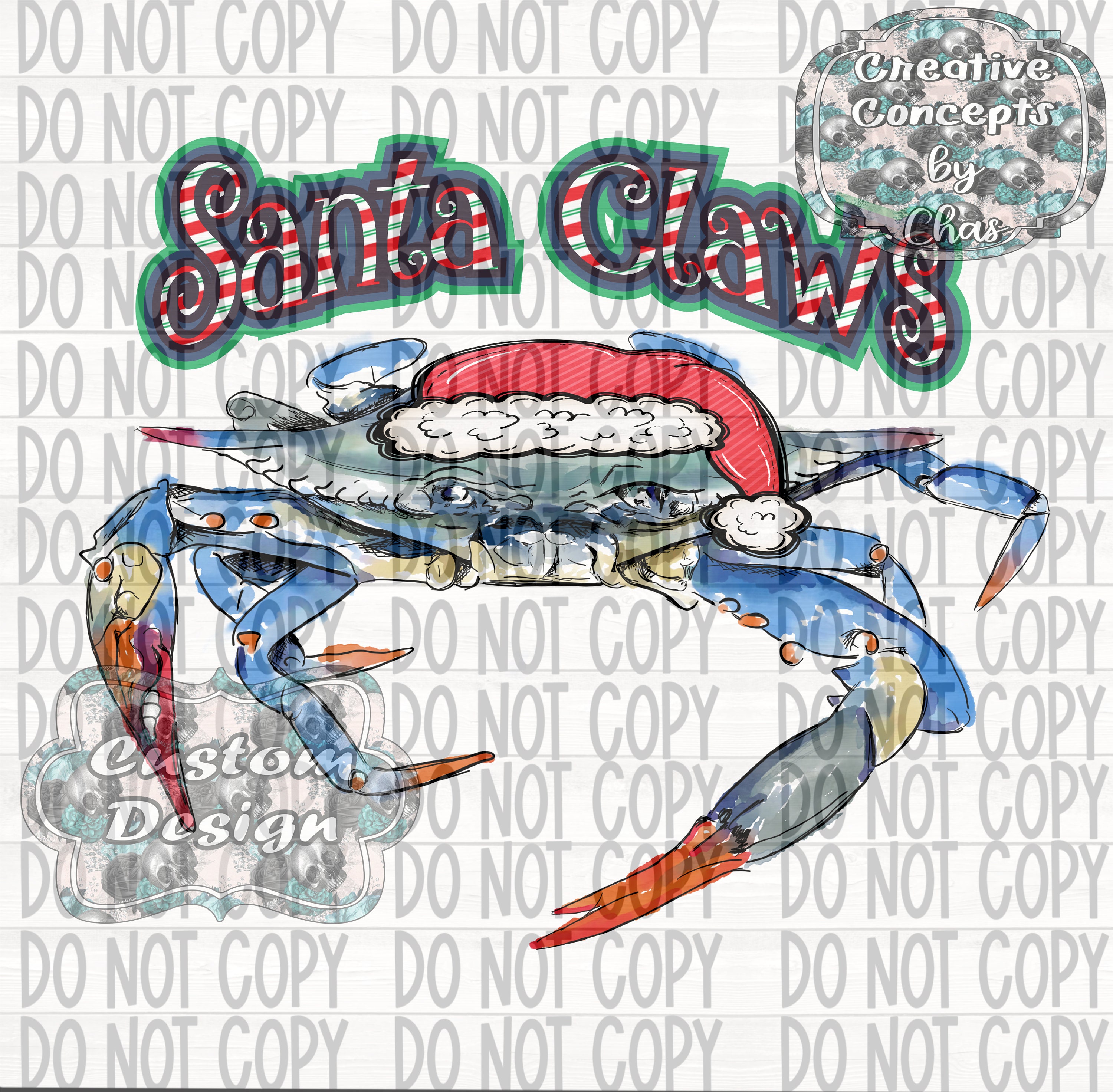 Santa Claws Crab Louisiana Cajun Christmas Sublimation PNG Digital ...