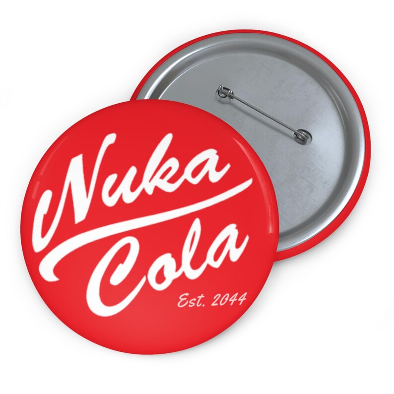 Fallout Inspired Nuka Cola Logo Pin, Red Nuka Cola Bottle Cap Button ...