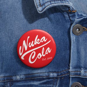 Fallout Inspired Nuka Cola Logo Pin, Red Nuka Cola Bottle Cap Button ...