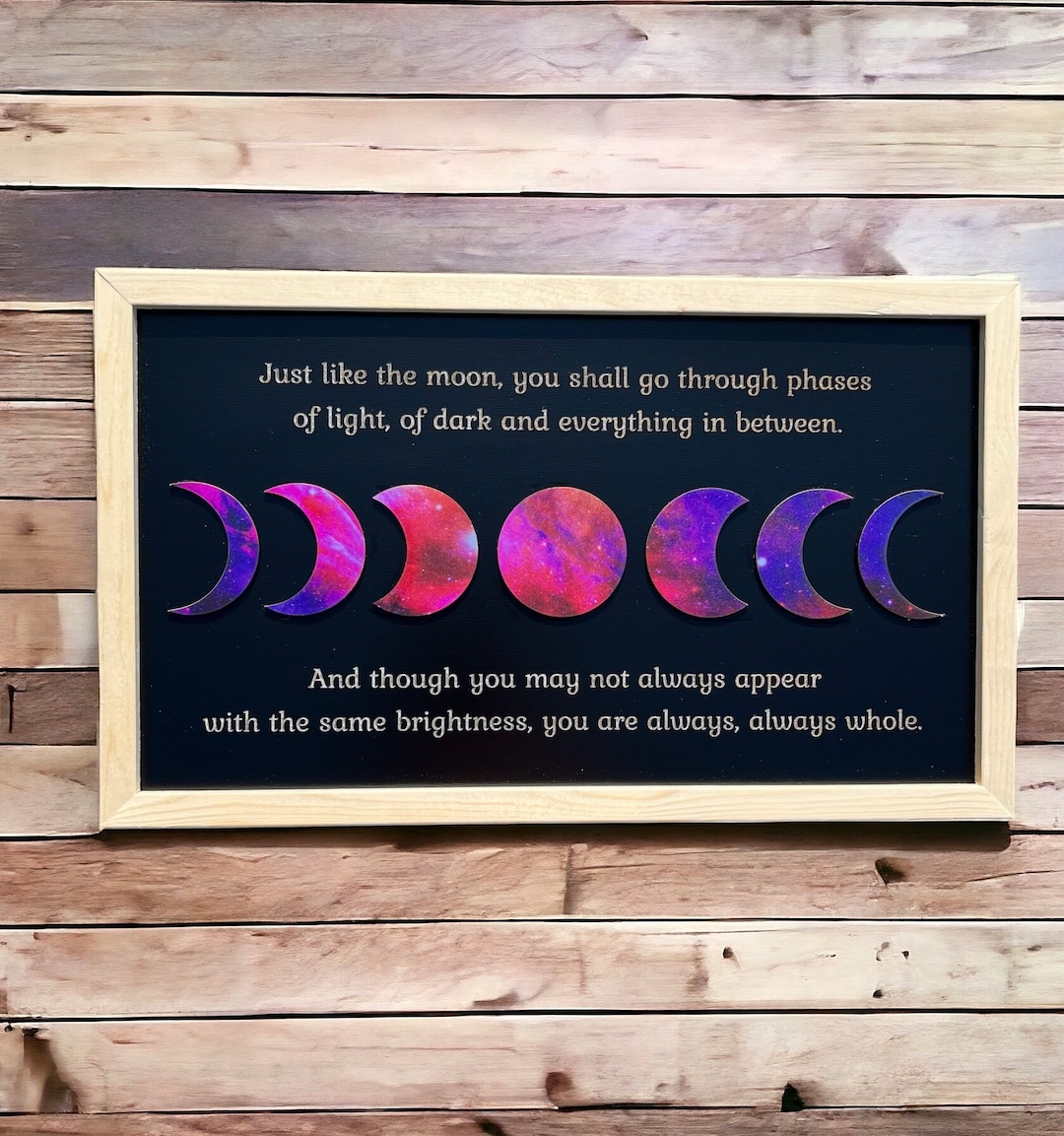 MOON PHASE ART | Moon Phase Sign | Brilliant Moon Phase Wall Art | - Etsy