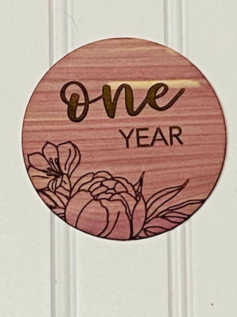 BABY MILESTONE MARKER | Wooden Baby Month Marker | Wood Milestone Baby ...