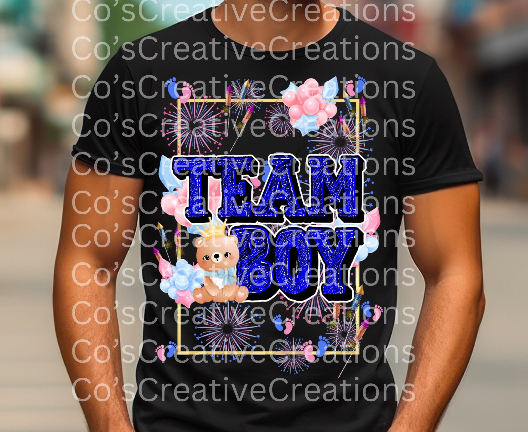 Team Boy Firework Gender Reveal PNG - Etsy