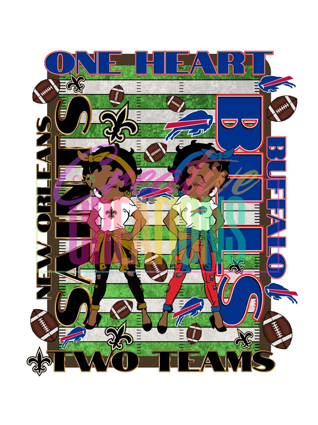 Saints/bills House Divided PNG - Etsy
