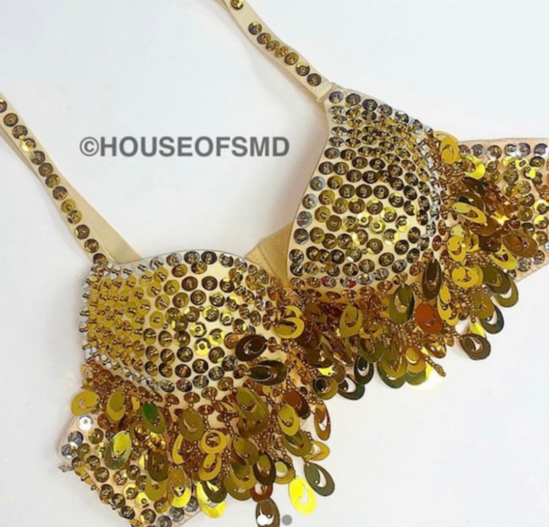 Gold Carnival Bra Festival Bra Festival Outfit Bralet Gold - Etsy