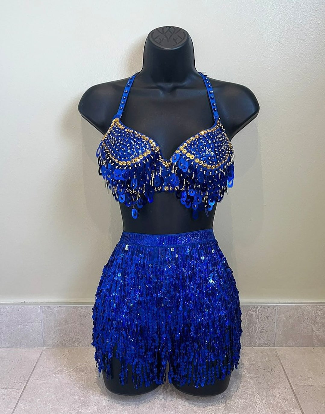 Sequence Two Piece, Sequin Bra, Festival Bra, Carnival Bra,tassel Skirt ...