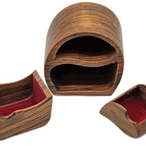 Contemporary Handmade Wood Two-drawer Jewelry Box (round) - Etsy