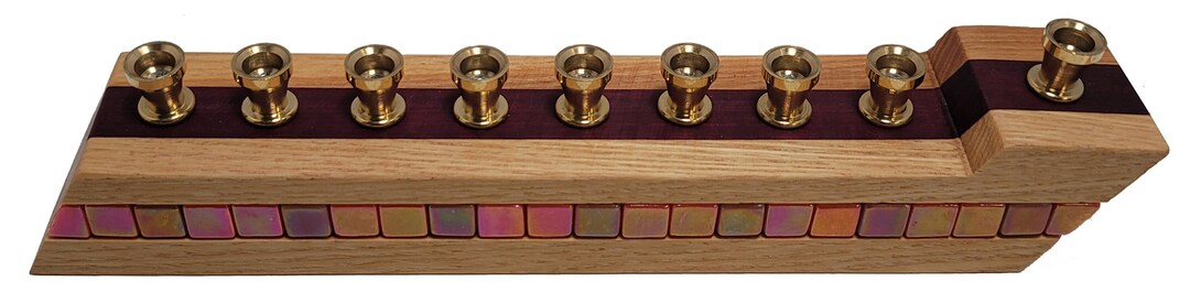 Contemporary Handmade Wooden Asymmetrical Diagonal Block Hanukkah ...