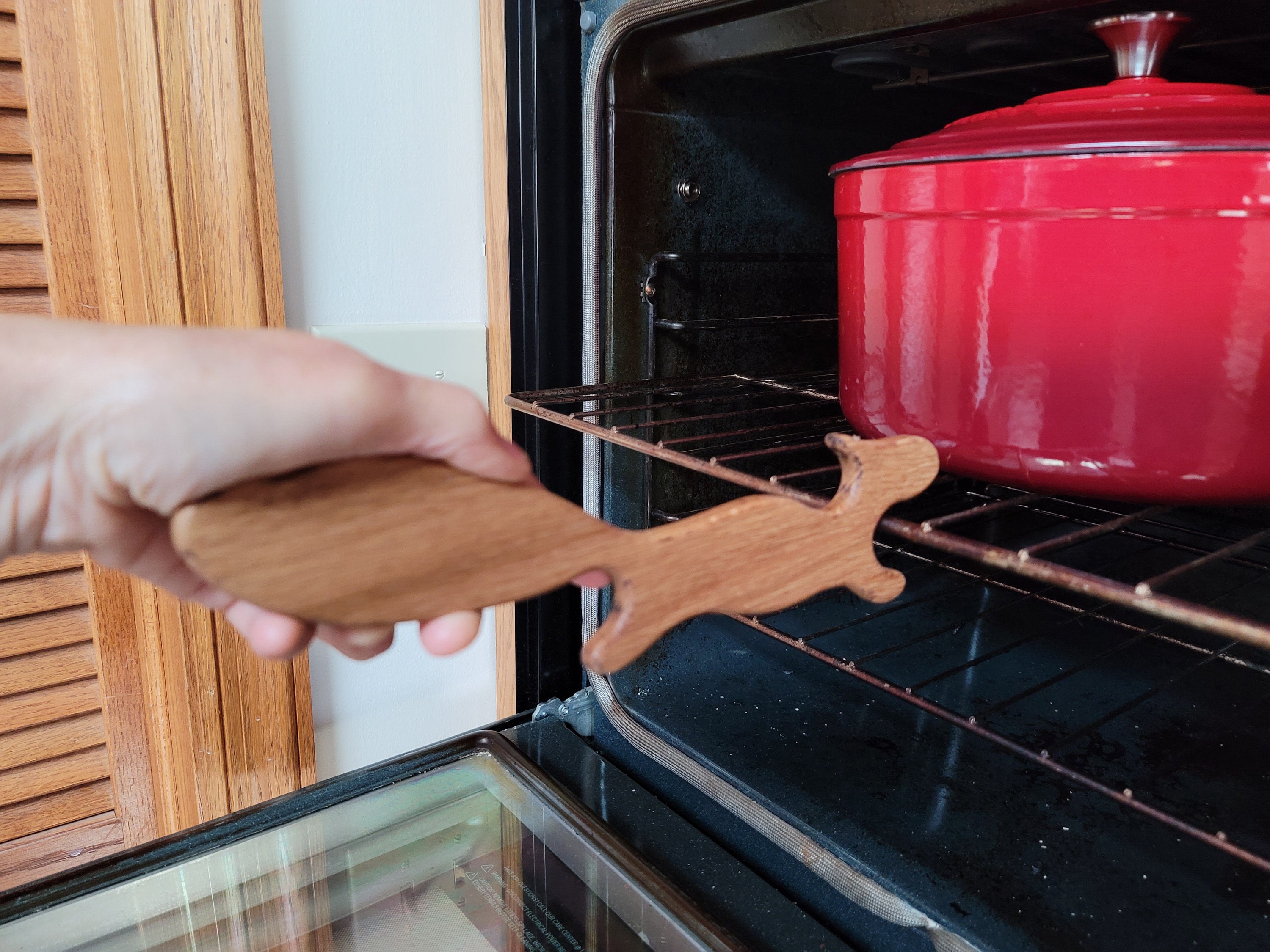 Wooden Handmade Oven Squirrel, Rack Push Pull Stick for Baking, Cooking ...