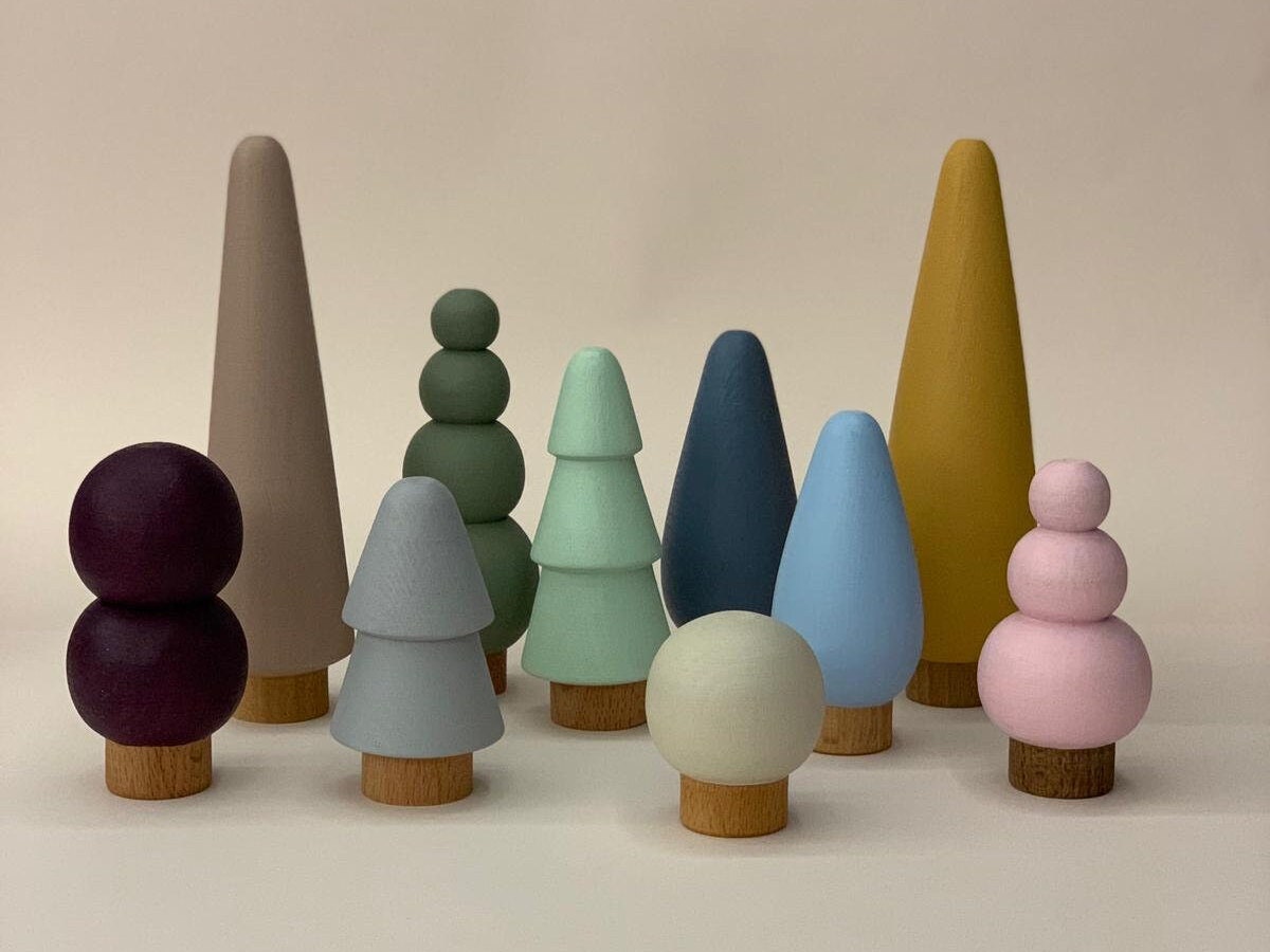 Wooden Tree Toys, Montessori Forest Theme, Educational Game Set for ...