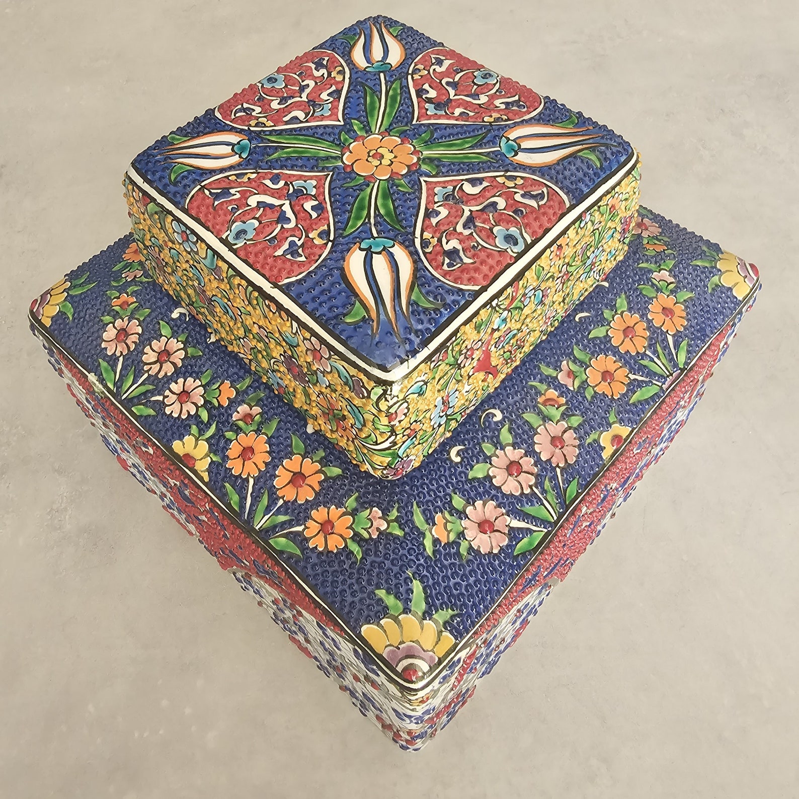 Handmade Ceramic Box, Turkish Cappadocia Tiled Vase, Oriental Storage ...