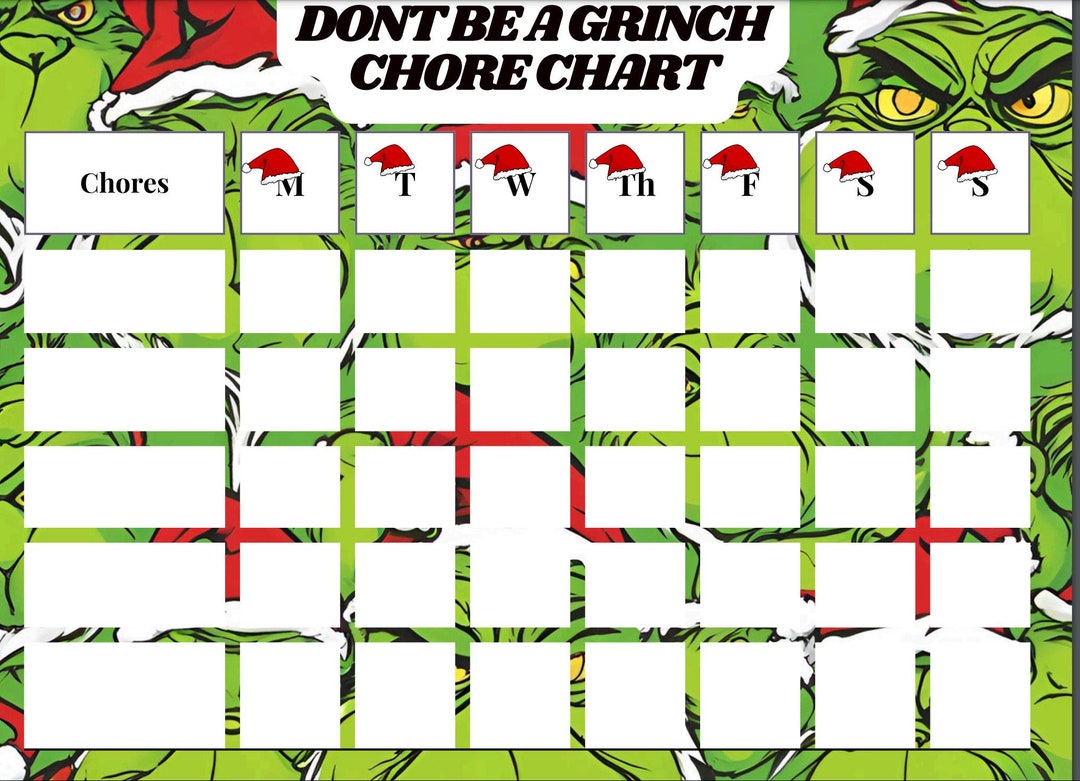 Holiday Chore Chart - Etsy