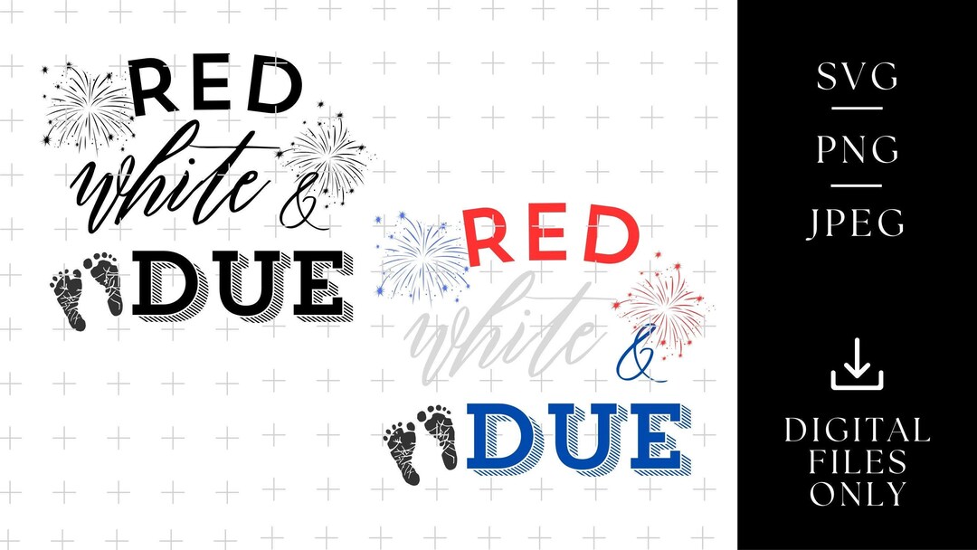 Red White & Due Baby Announcement SVG File - Etsy