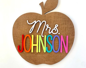 Apple Name Sign - Etsy