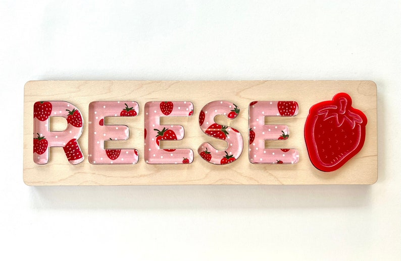 Personalized Strawberry Name Puzzle Strawberry Birthday - Etsy