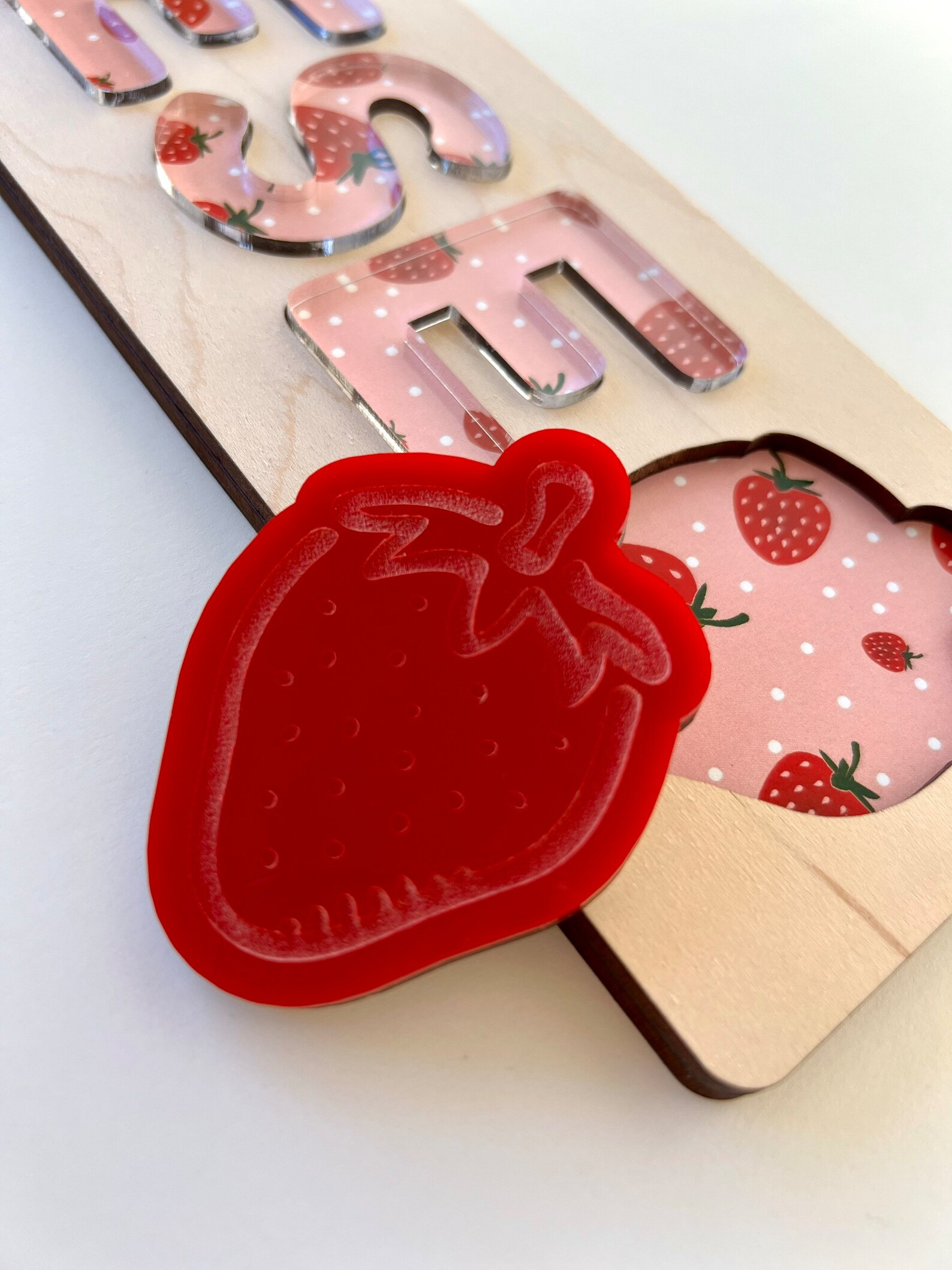 Personalized Strawberry Name Puzzle Strawberry Birthday Party First ...