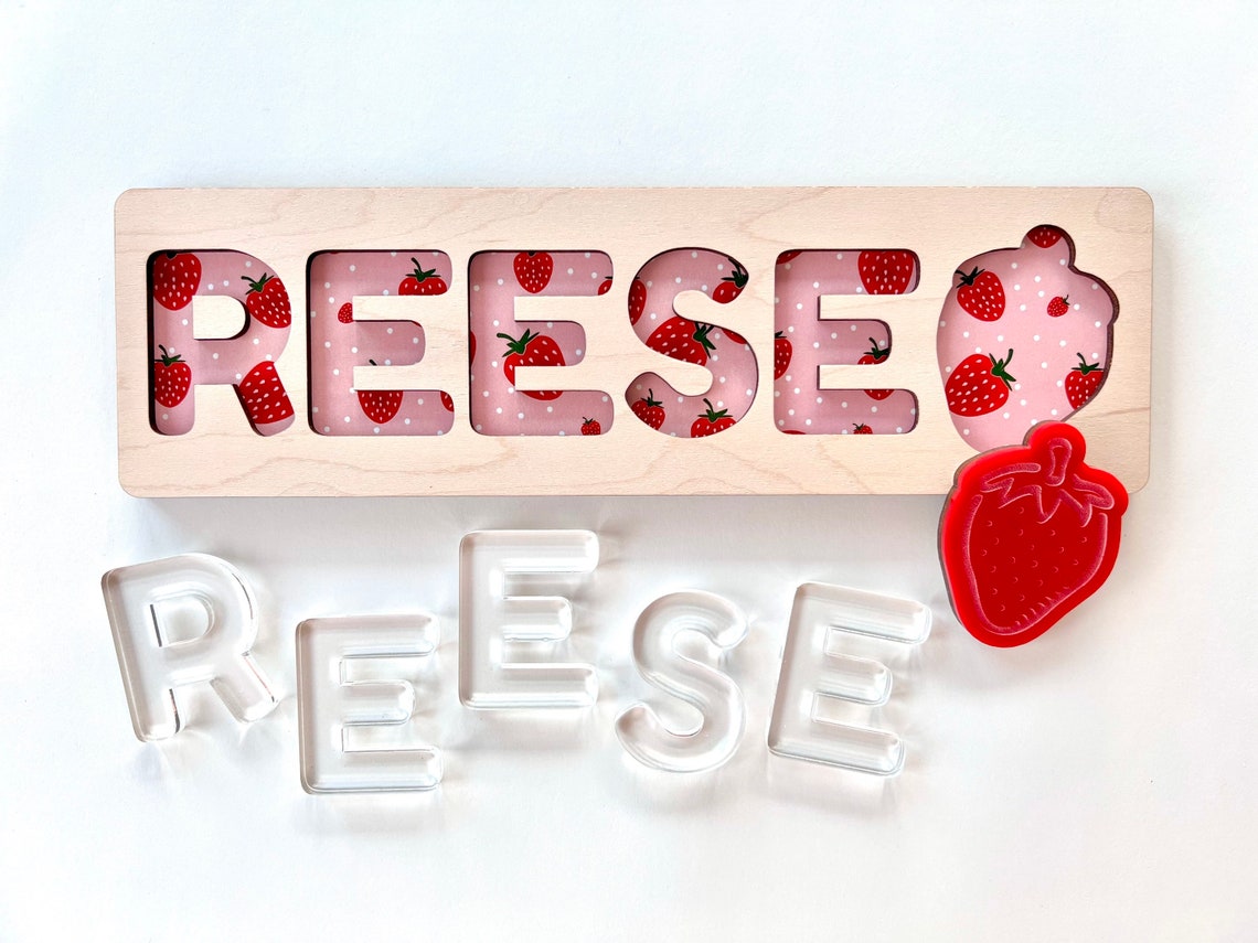 Personalized Strawberry Name Puzzle Strawberry Birthday - Etsy