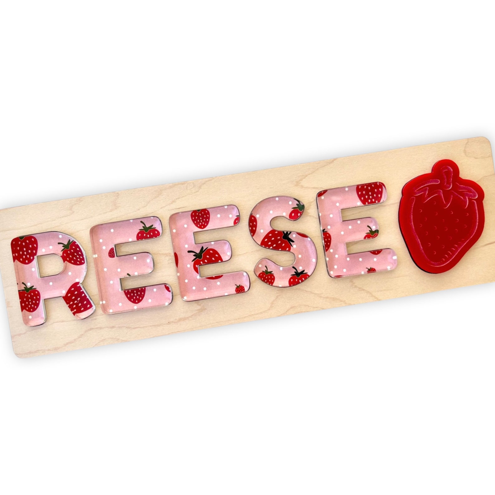 Personalized Strawberry Name Puzzle Strawberry Birthday Party First ...