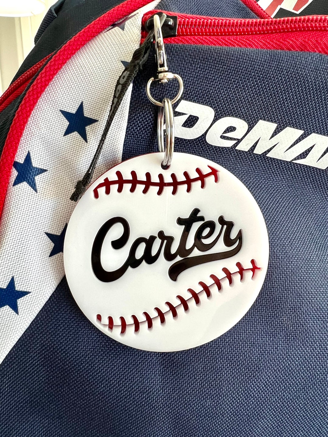 Baseball Bag Tag | Baseball Themed Name Tag | Custom Name Tags for ...