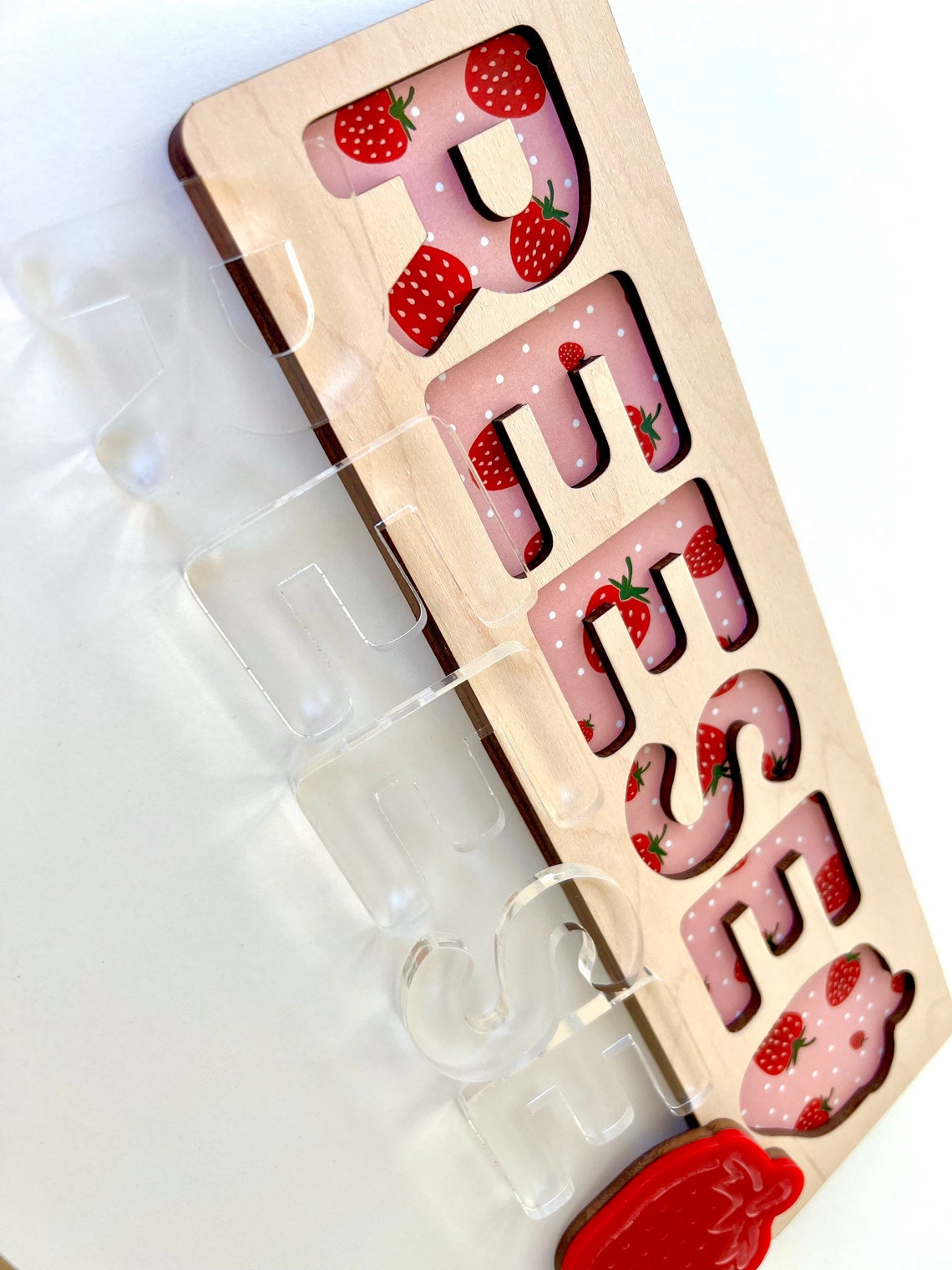 Personalized Strawberry Name Puzzle Strawberry Birthday - Etsy