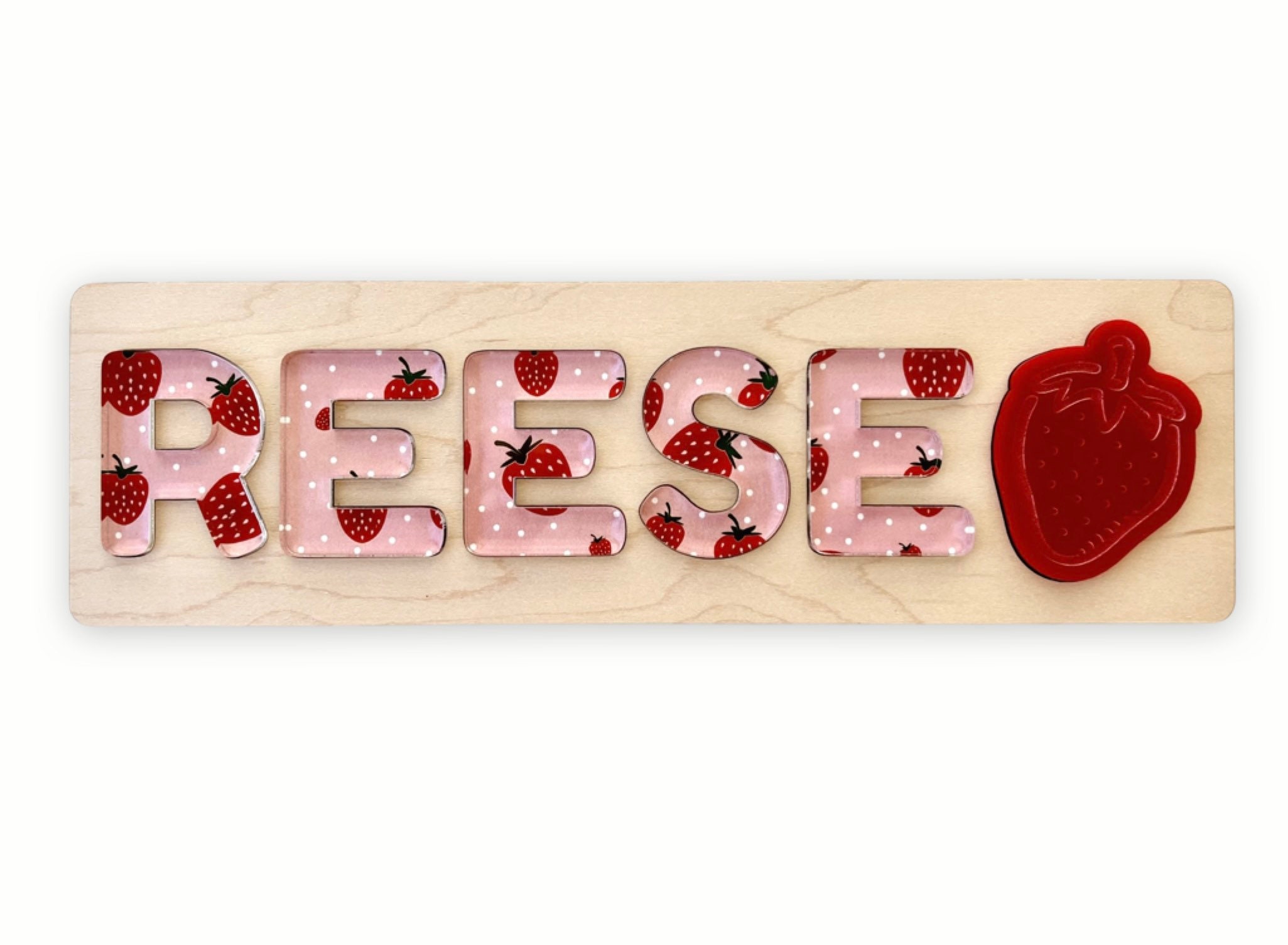 Personalized Strawberry Name Puzzle Strawberry Birthday - Etsy