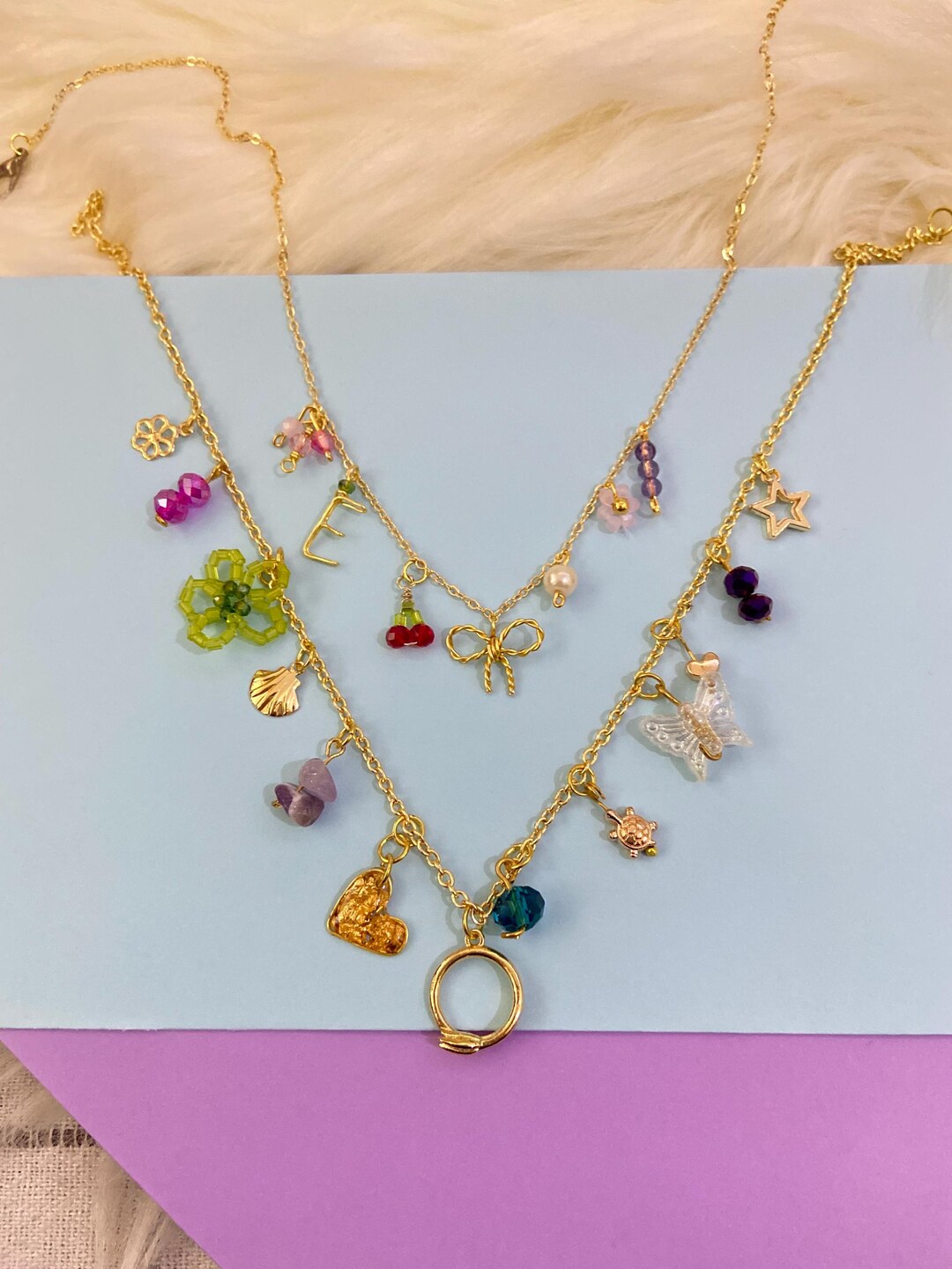 Build Your Own Custom Charm Necklace, Gold Charm Necklace, Customizable ...