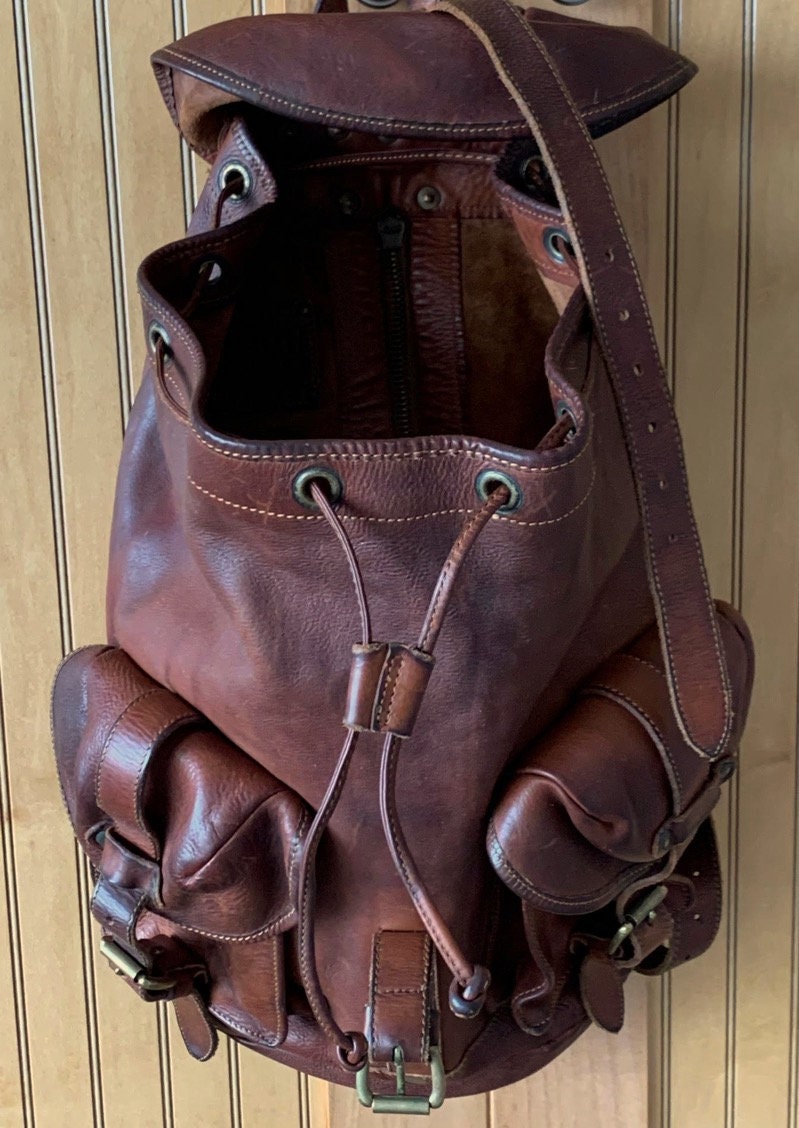 Authentic RR Razor Leather Backpack by Ralph Lauren - Etsy Authentic RR Razor Leather Backpack by Ralph Lauren - Etsy