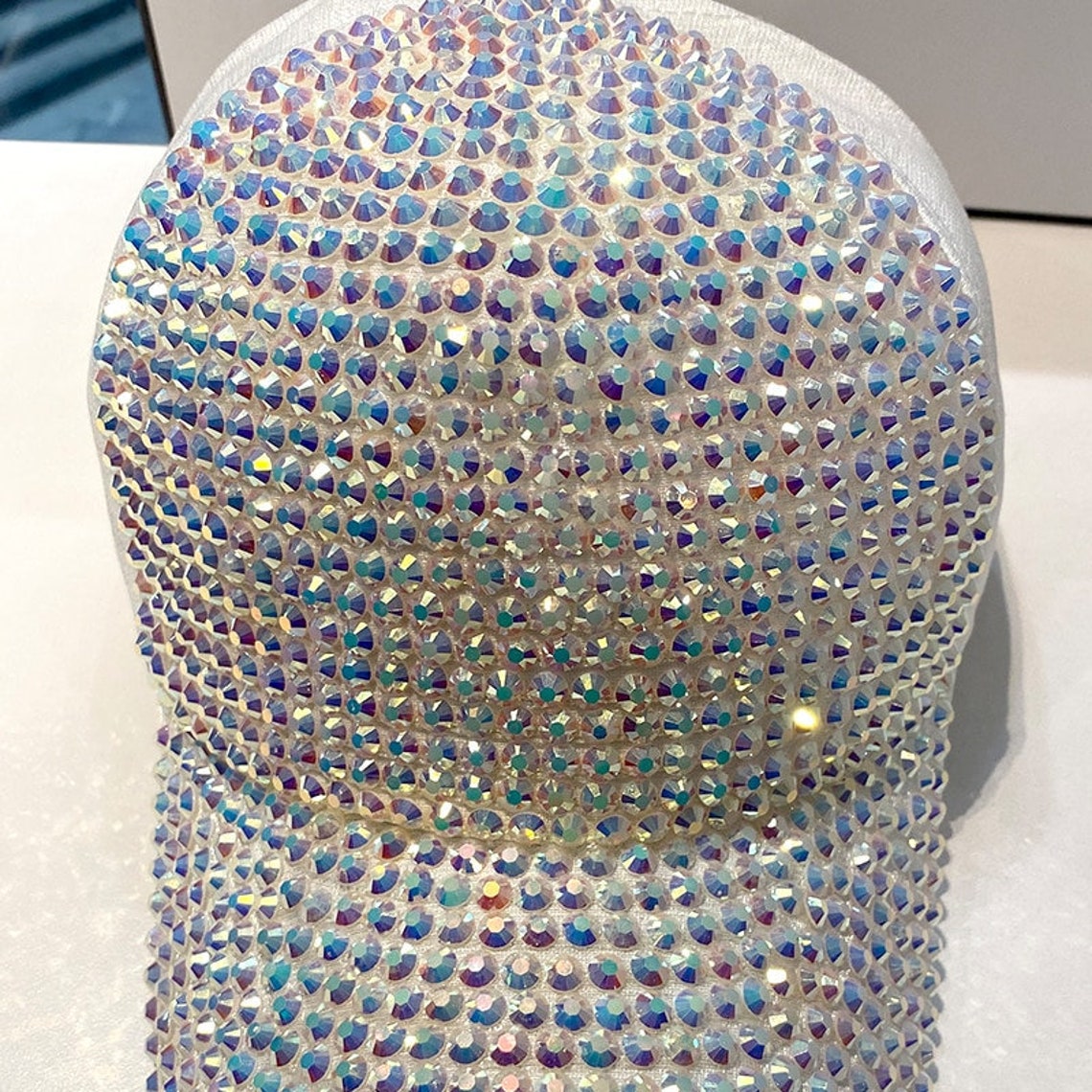 Women Studded Rhinestone Crystals Adjustable Baseball Cap Plain Sparkle ...