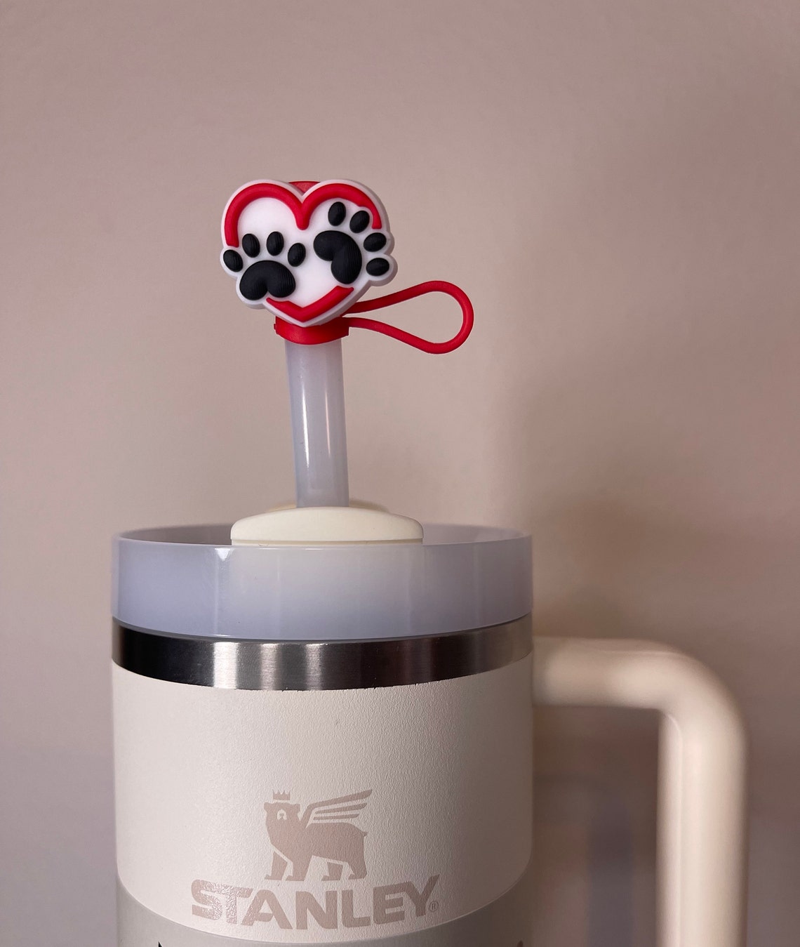 Heart Dog Paw Print Stanley Topper - Etsy