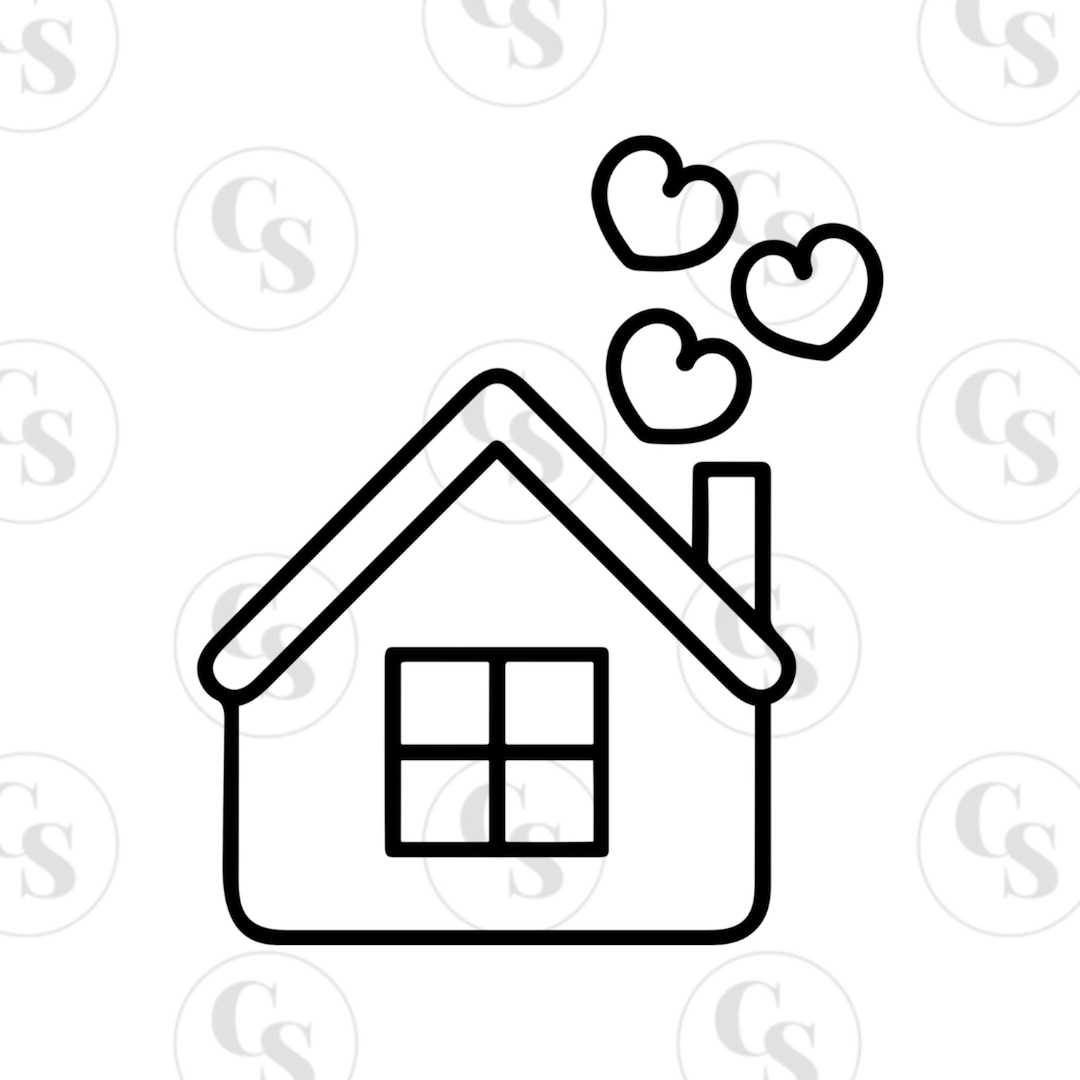 House With Hearts SVG - Etsy