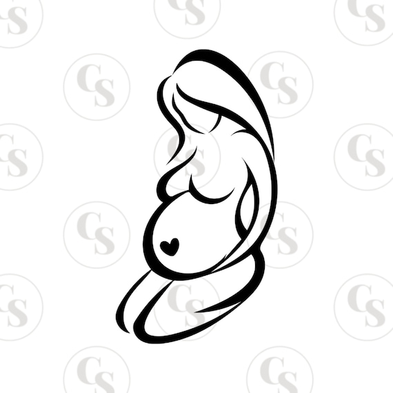 Mujer embarazada de rodillas SVG | Etsy México