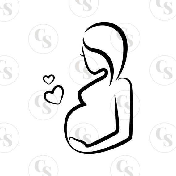 Pregnant Woman SVG - Etsy