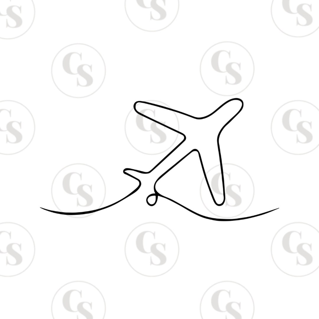 Swirly Plane Outline SVG - Etsy