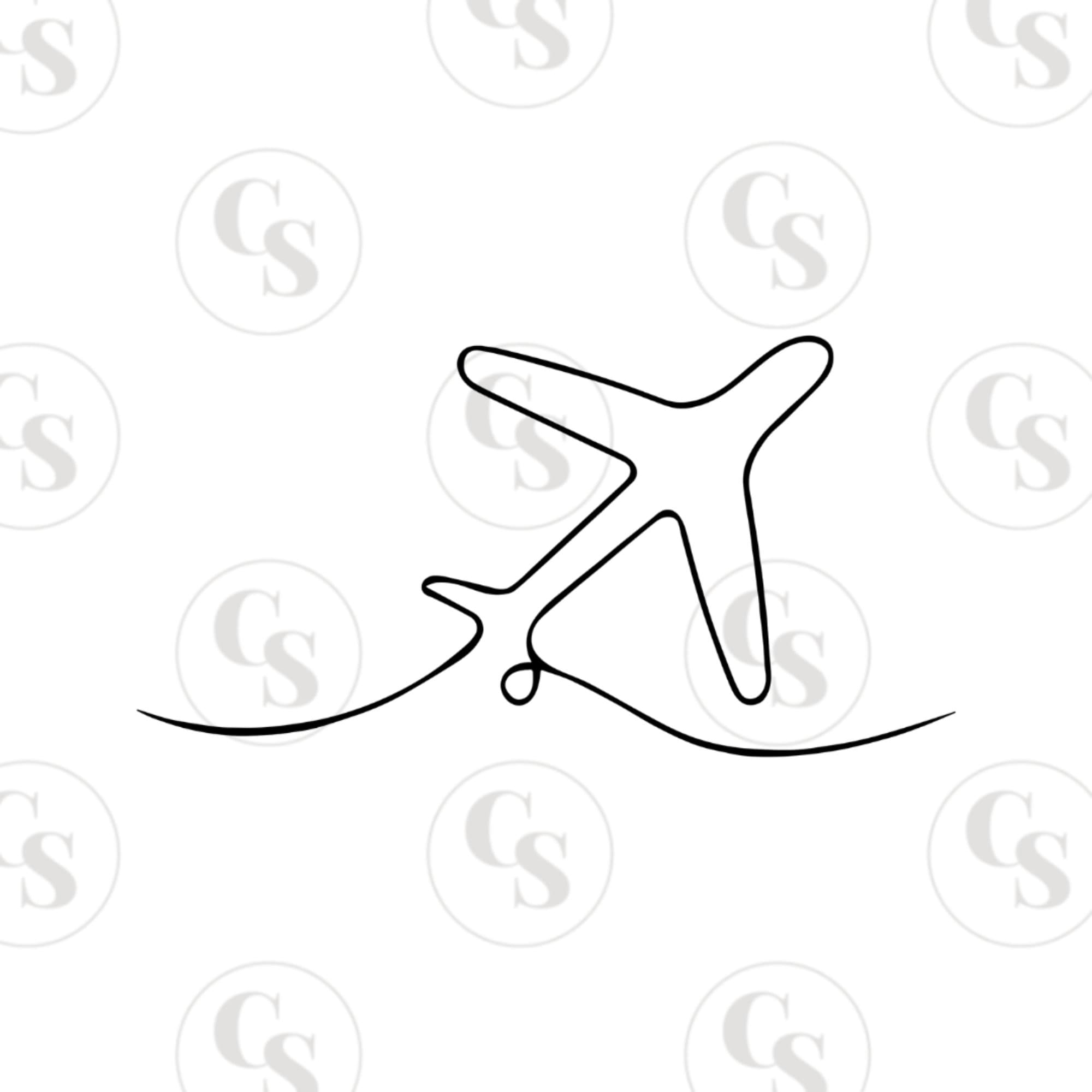 Swirly Plane Outline SVG - Etsy